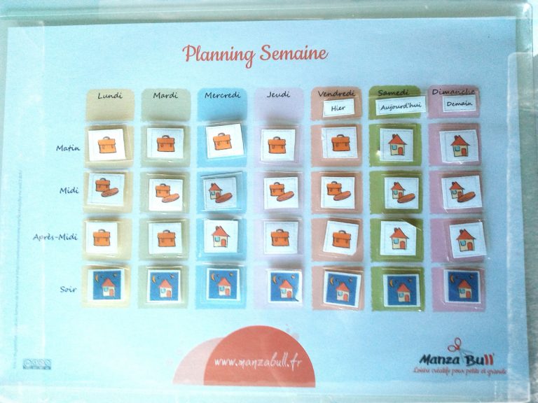 Tableaux éducatifs pour l'organisation de la semaine - ManzaBull'