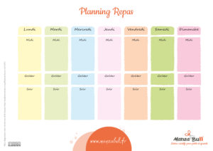 Tableaux éducatifs pour l'organisation de la semaine - ManzaBull'