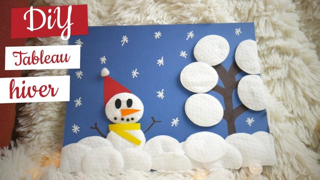 Activité manuelle d'hiver : tableau bonhomme de neige - ManzaBull'