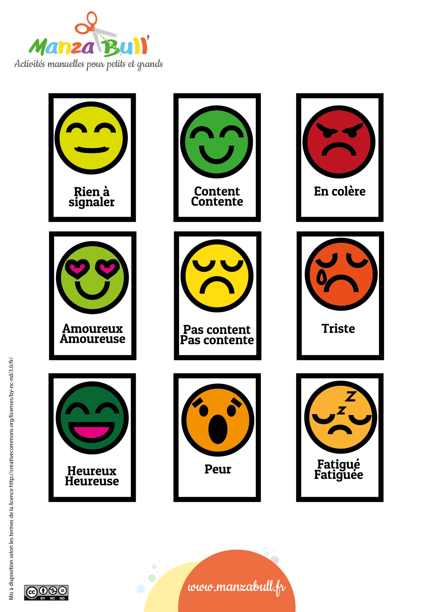 Activité Montessori sur les émotions - ManzaBull' -baromètre des émotions