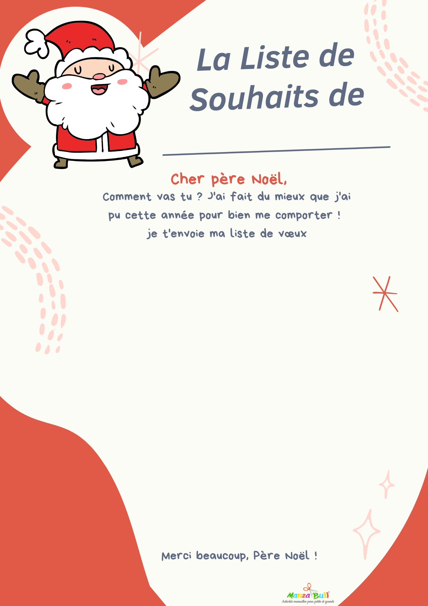 Liste de Noël à imprimer - ManzaBull'