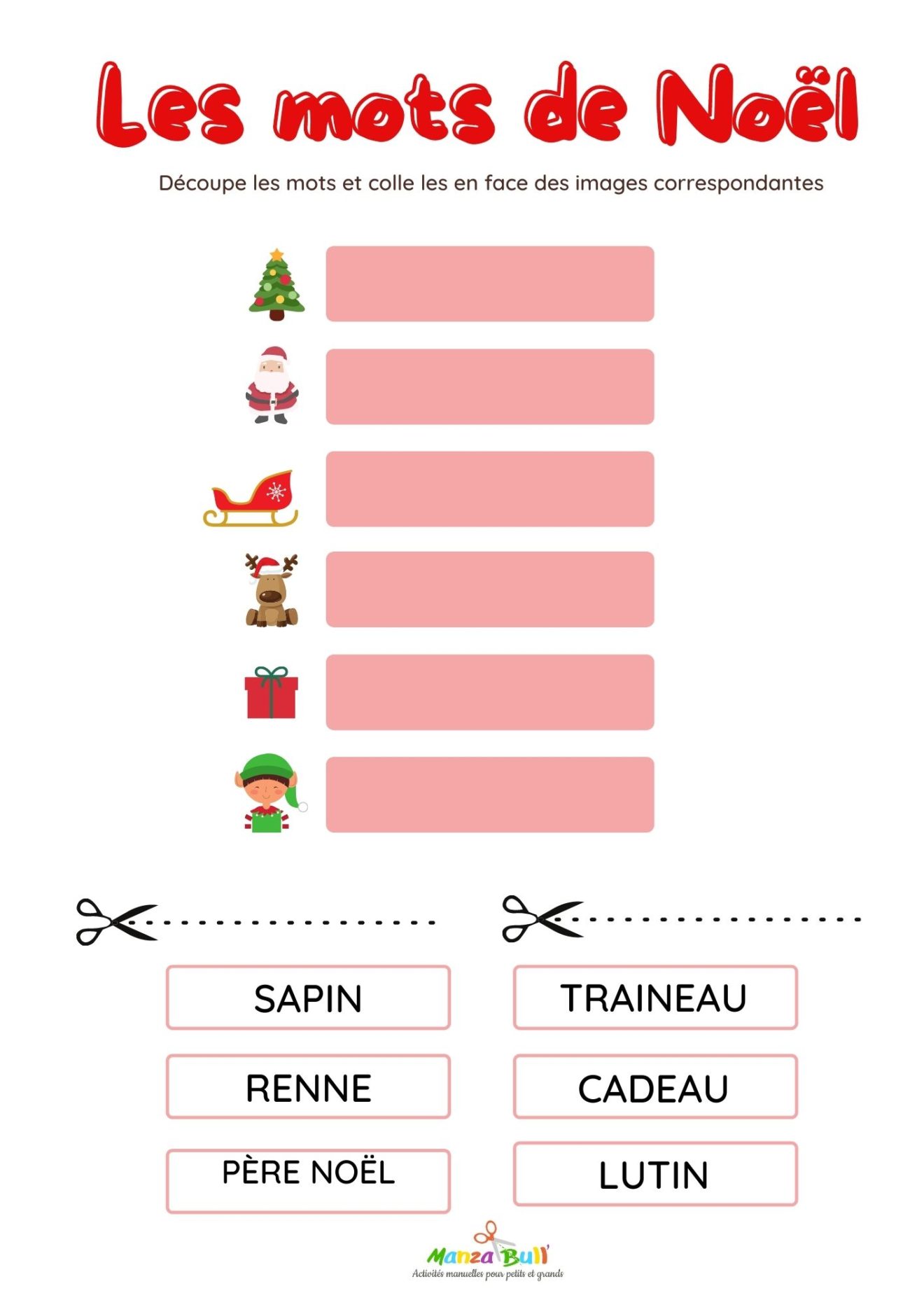 Fiches d'activités de Noël - ManzaBull'