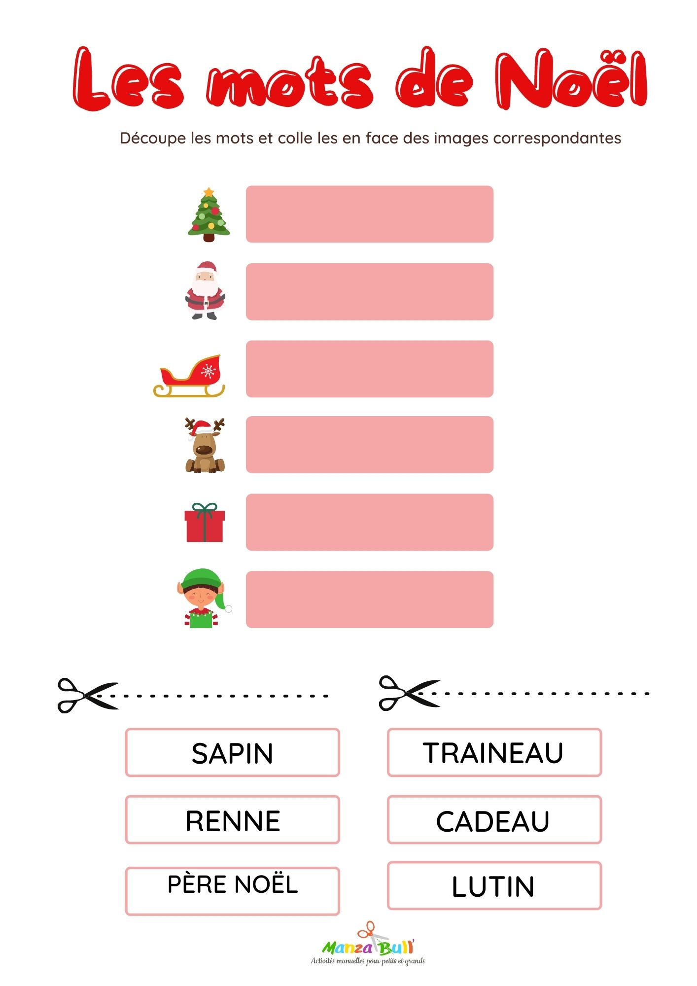 Fiches d'activités de Noël - ManzaBull'