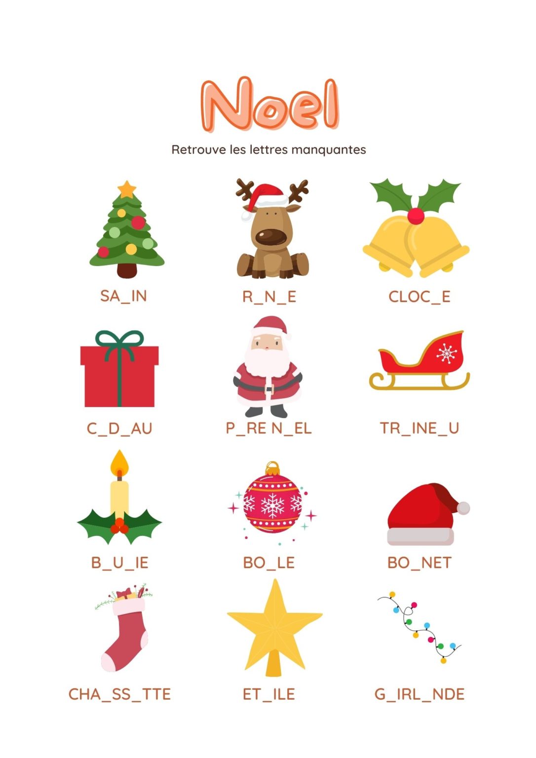 Fiches d'activités de Noël - ManzaBull'