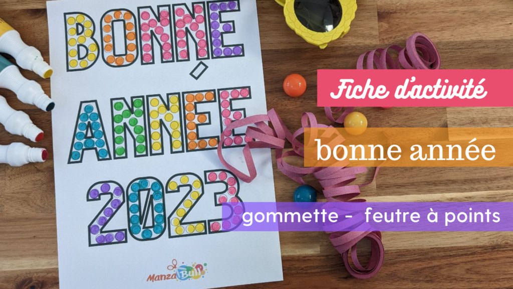 Fiche d'activité de bonne Année avec gommettes ou feutres à points ...