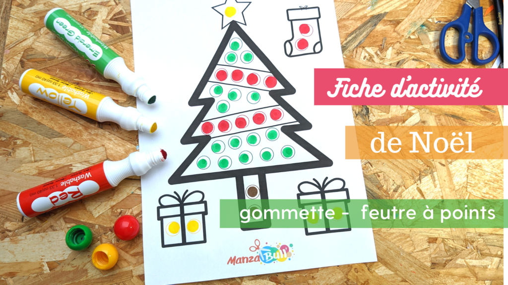 Fiche de motricité fine spéciale Noël pour gommettes ou marqueur à ...