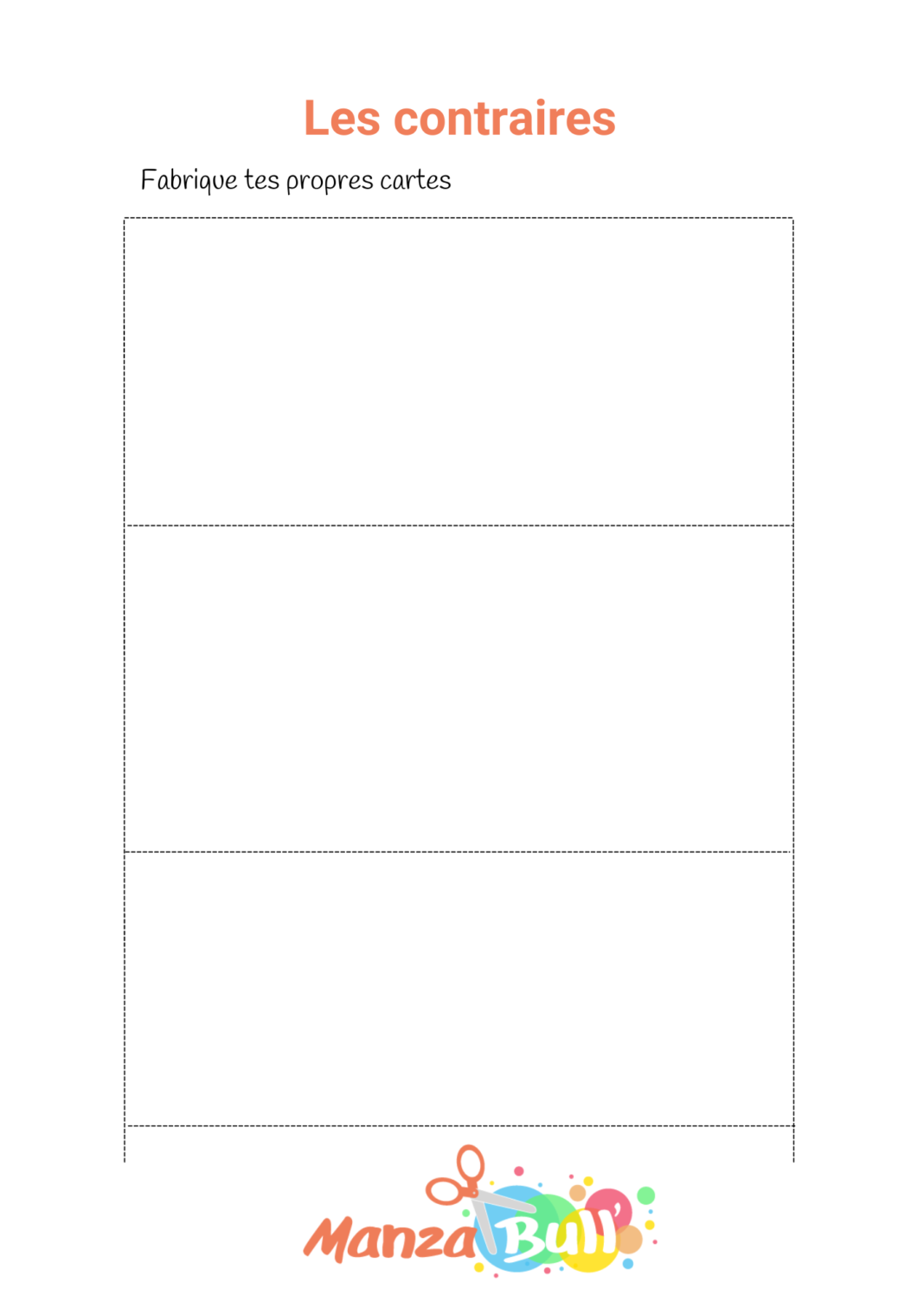Fiches et jeux sur les contraires - ManzaBull'
