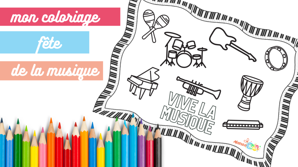 Coloriage fête de la musique à imprimer - ManzaBull'