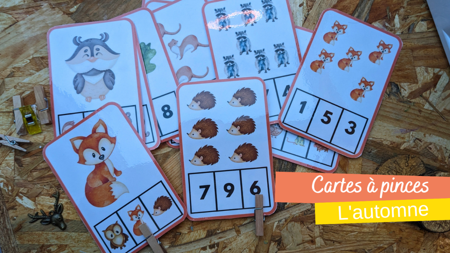 Cartes à pinces pour l'automne - ManzaBull'