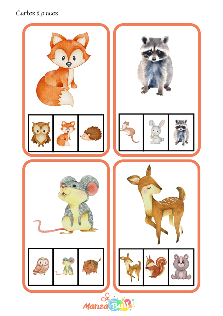 Cartes à pinces pour l'automne - ManzaBull'