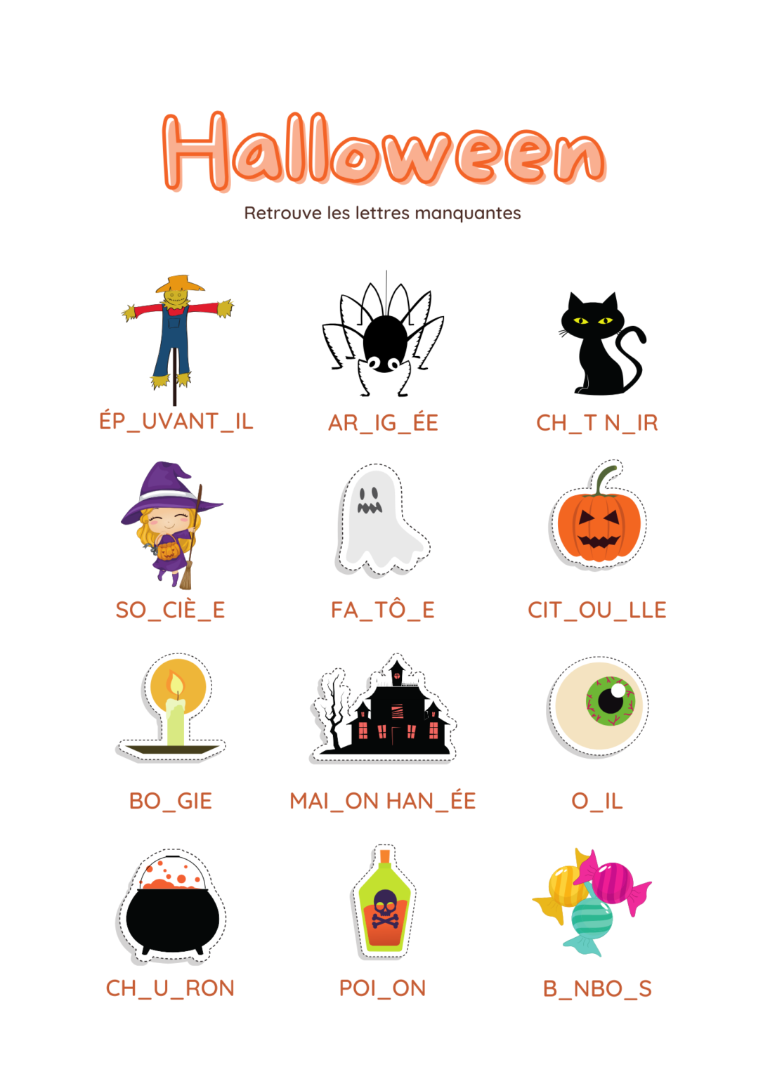 Fiches d'activités spéciales halloween - ManzaBull'