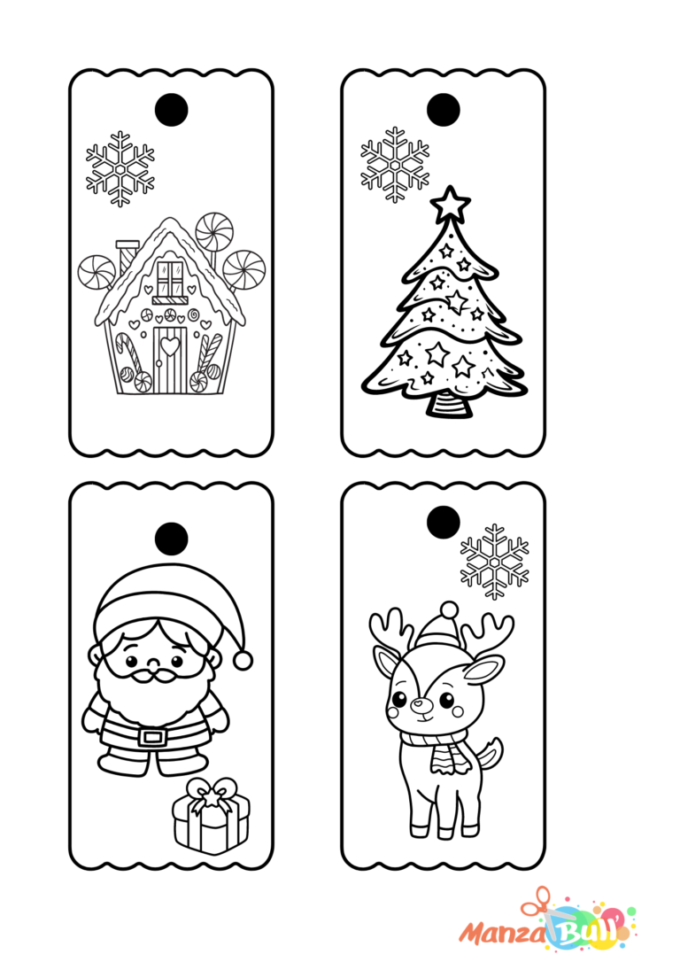 Activité marque page de Noël à colorier - ManzaBull'