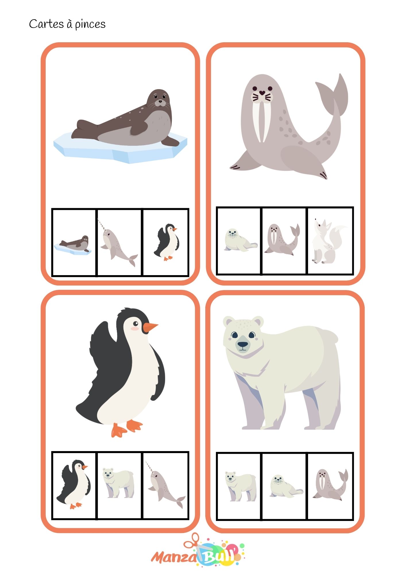 Jeux à imprimer sur thème de la banquise - ManzaBull'