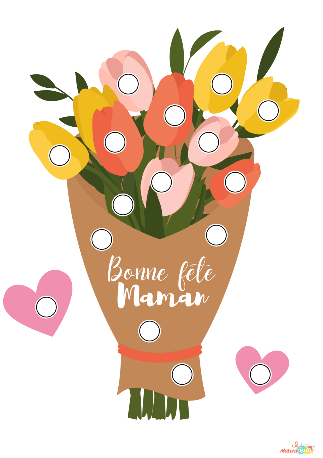 Activité fête des mères pour les touts petits - feutre à points ou ...