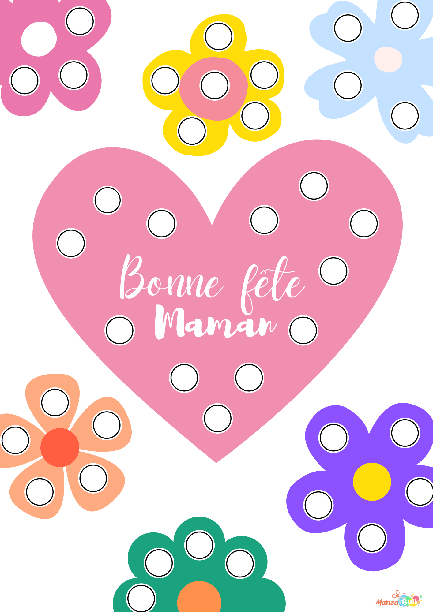 Activité fête des mères pour les touts petits - feutre à points ou ...