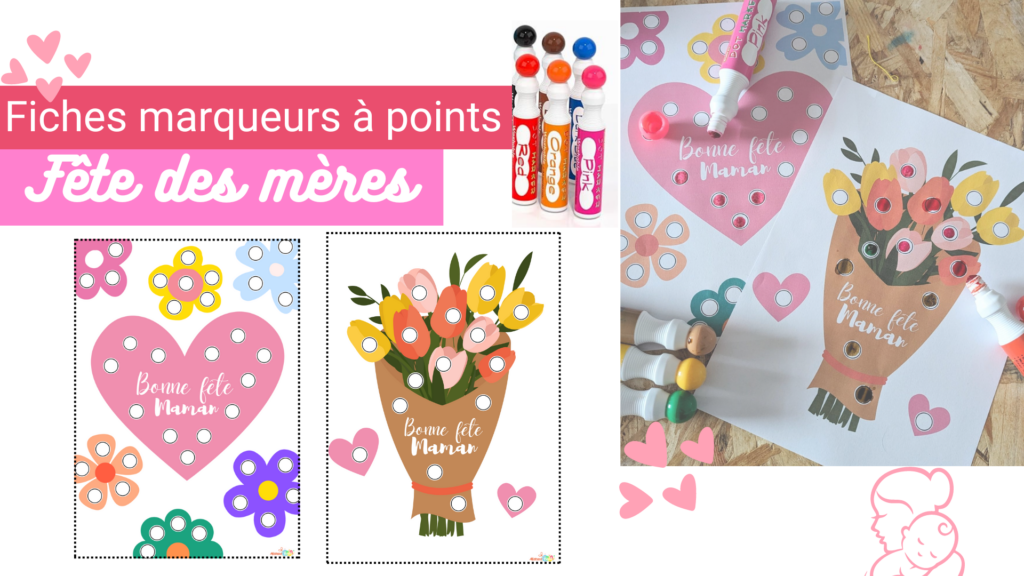Activité fête des mères pour les touts petits - feutre à points ou ...