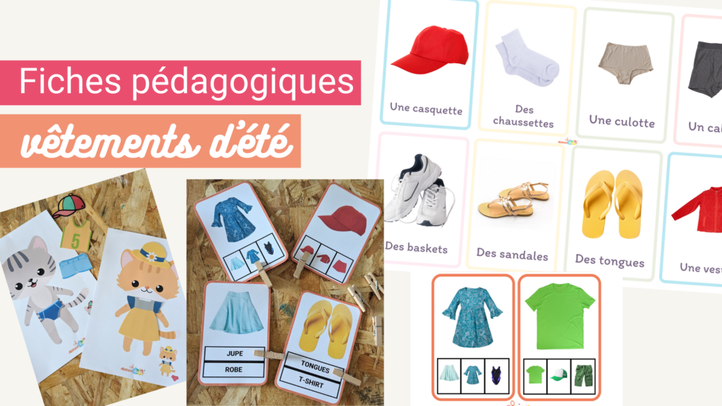Fiches pédagogiques et imagier sur les vêtements d'été - ManzaBull'