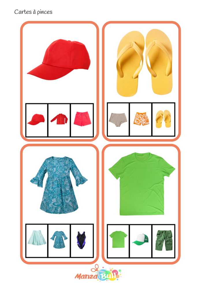 Fiches pédagogiques et imagier sur les vêtements d'été - ManzaBull'