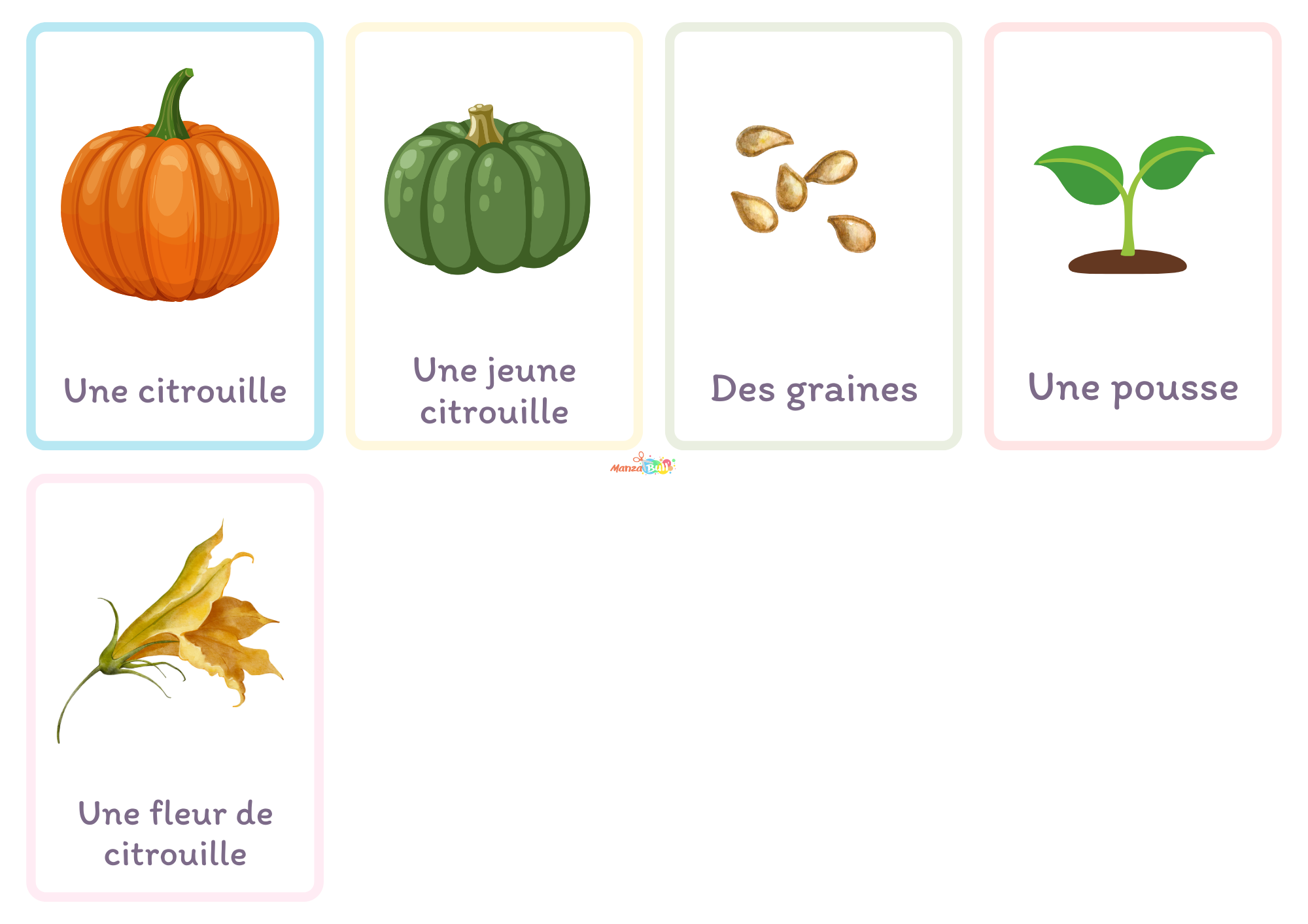 Activités manuelles et fiches pédagogiques sur la citrouille - ManzaBull'