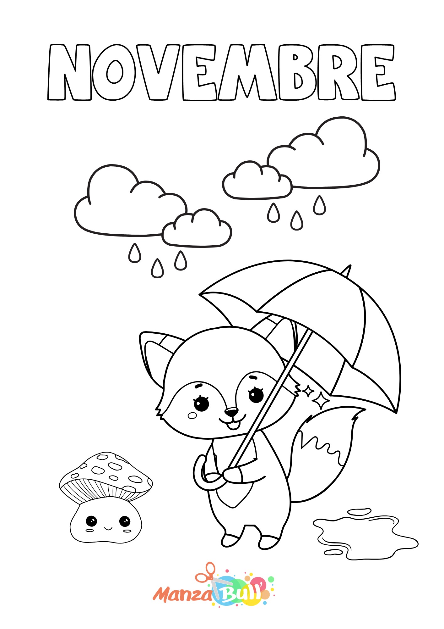 Coloriages de Novembre gratuits à imprimer - ManzaBull'