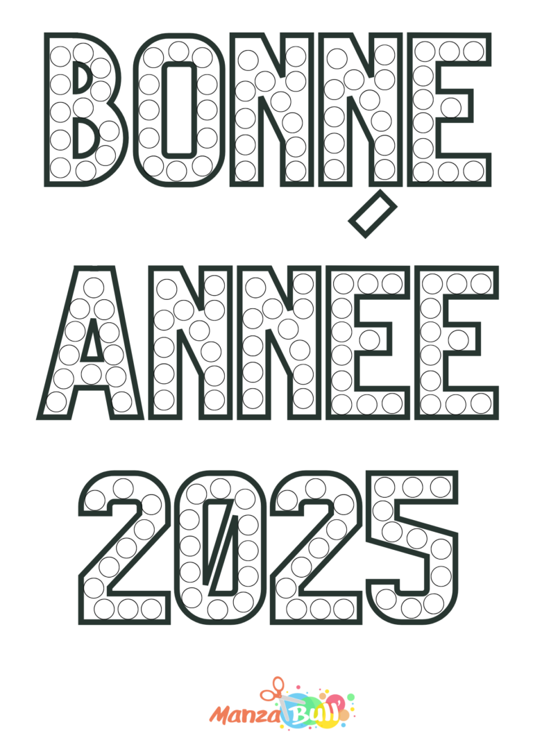 Activité pour enfants Bonne Année 2025 - ManzaBull'