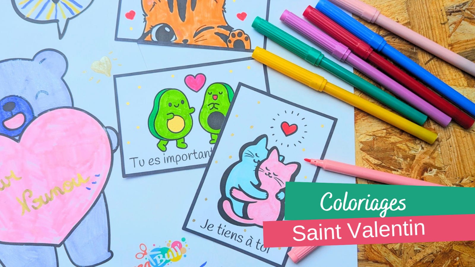 Coloriages et cartes de saint valentin à colorier